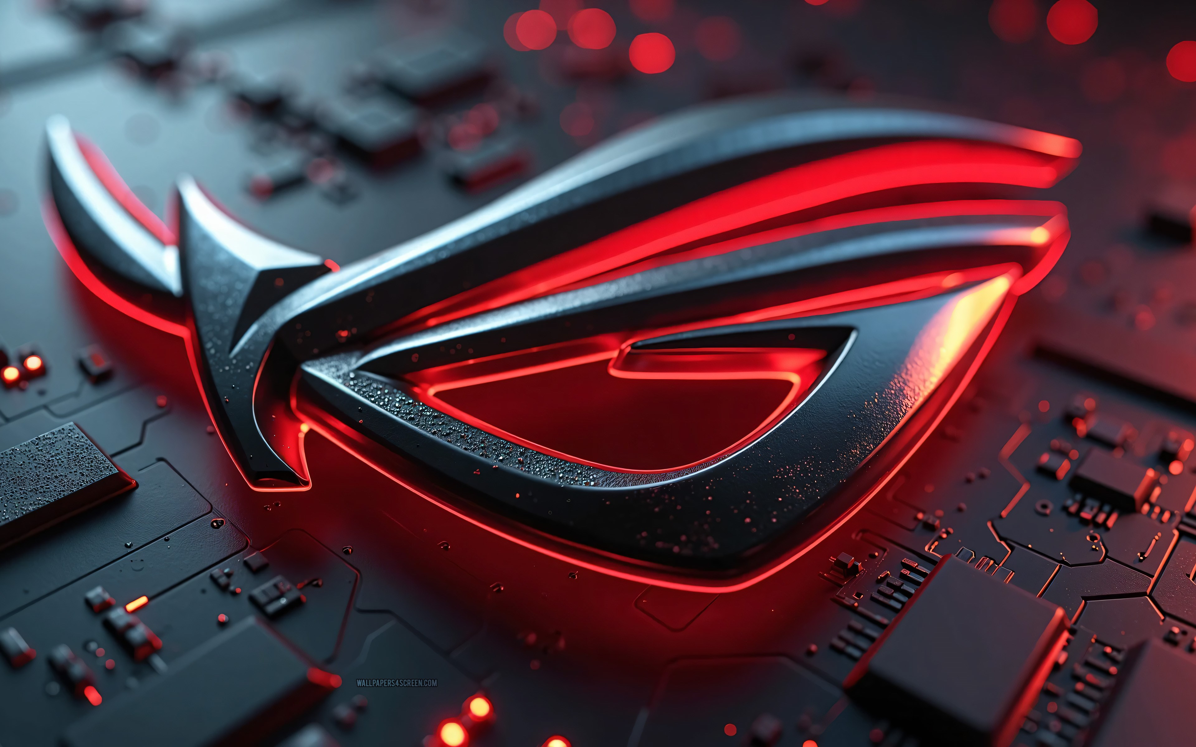 Download wallpapers Republic of Gamers, 4k, ROG logo, red neon ...
