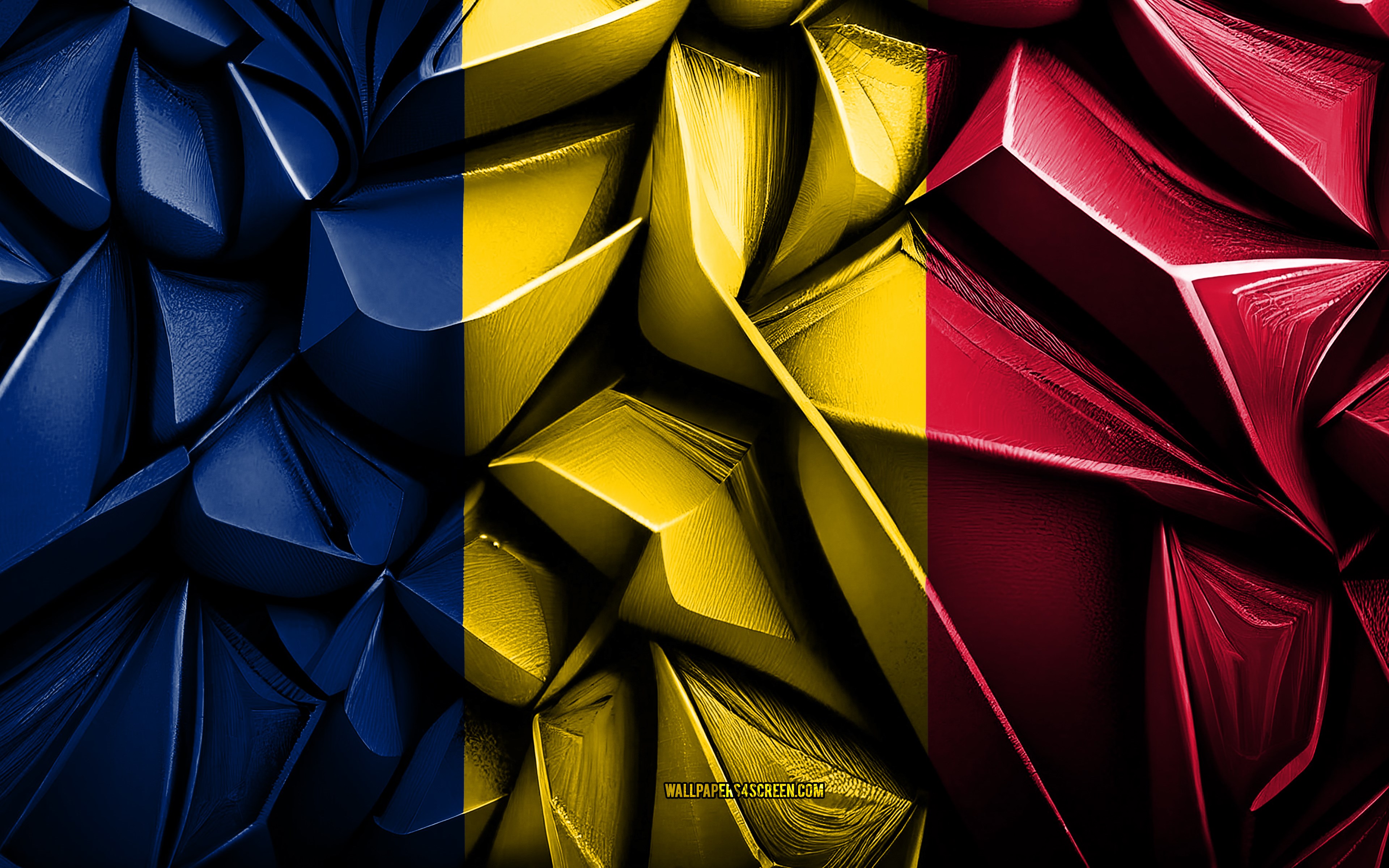 Download wallpapers Flag of Chad, 4k, 3d creative texture, Chad 3d flag ...