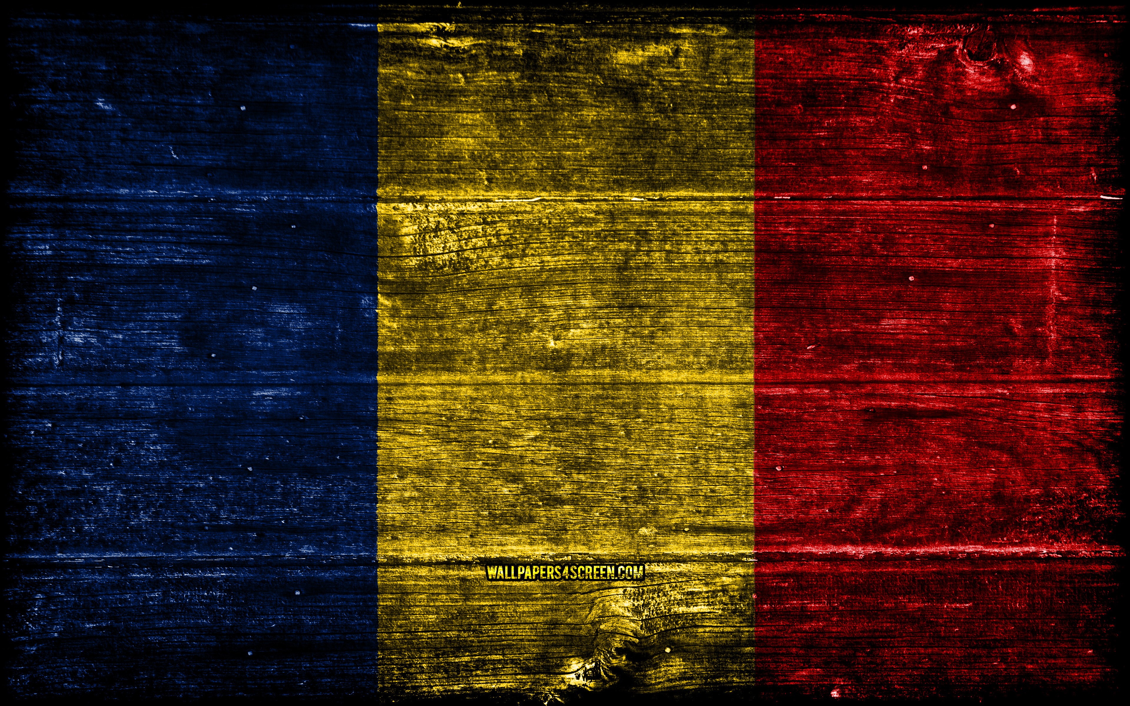 Download wallpapers Chad wooden flag, 4k, wooden grunge flags, African ...