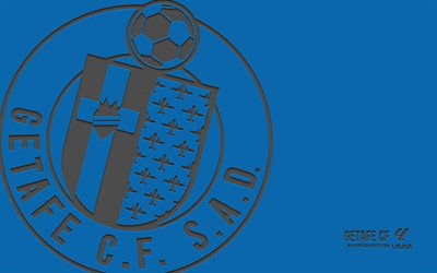 Download Getafe CF logo, 4k, blue background, carbon art, Getafe CF ...