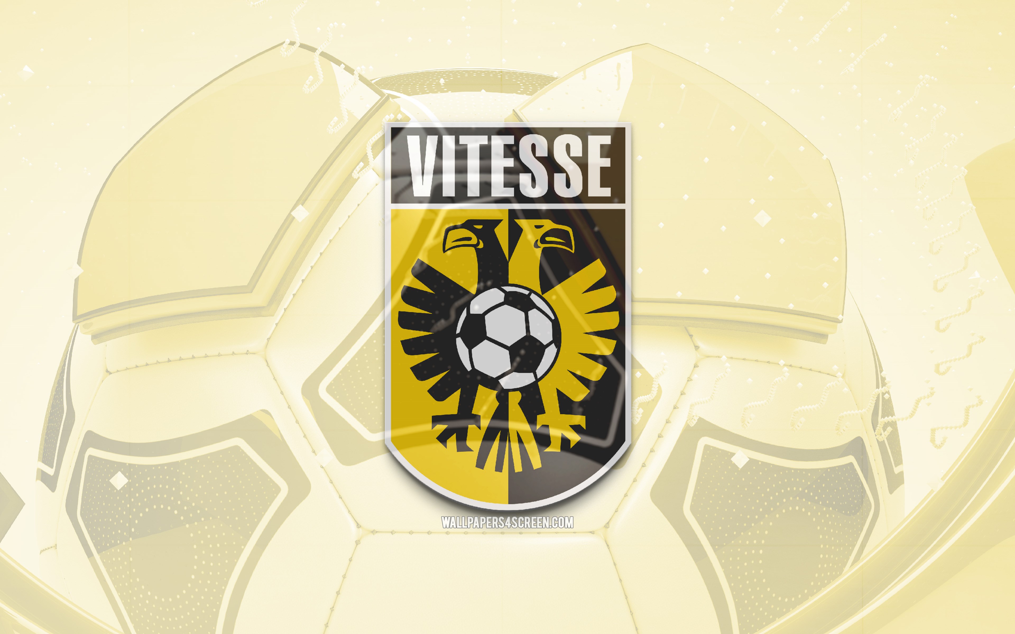 Download wallpapers SBV Vitesse glossy logo, 4K, yellow football ...